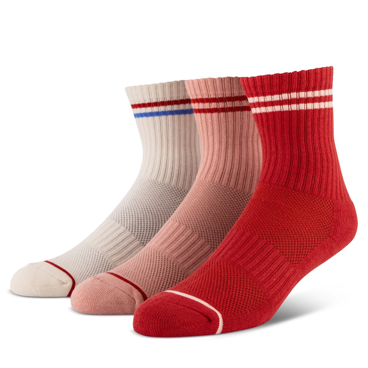 Hype DC Thin Stripe Socks 3-Pack Cream Pink Red | Hype DC