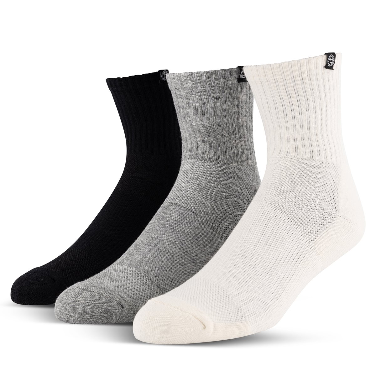 Hype DC Half Crew Socks 3-Pack Ecru Grey Black | Hype DC
