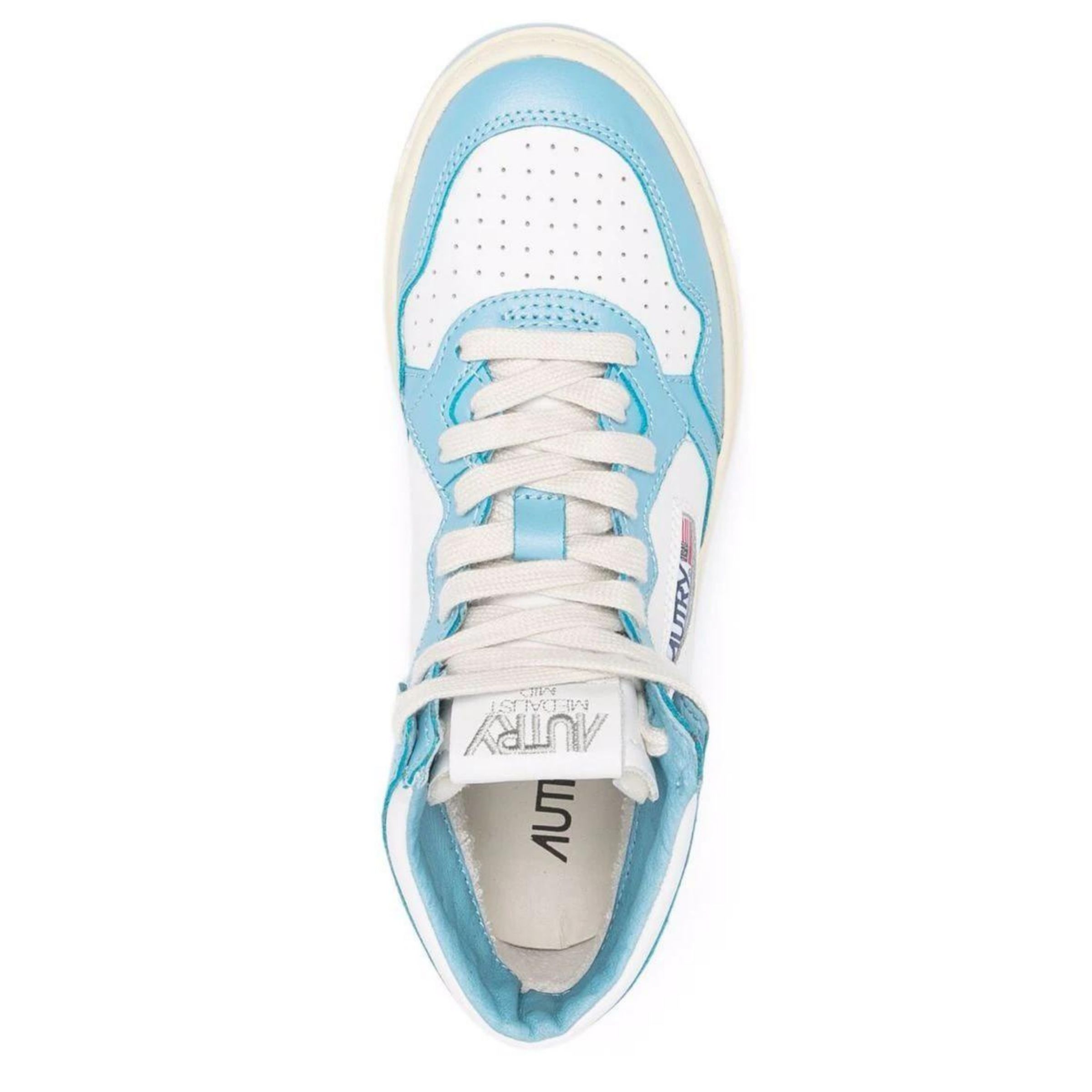 Autry Medalist Mid Womens White/Baltic Sea | Hype DC