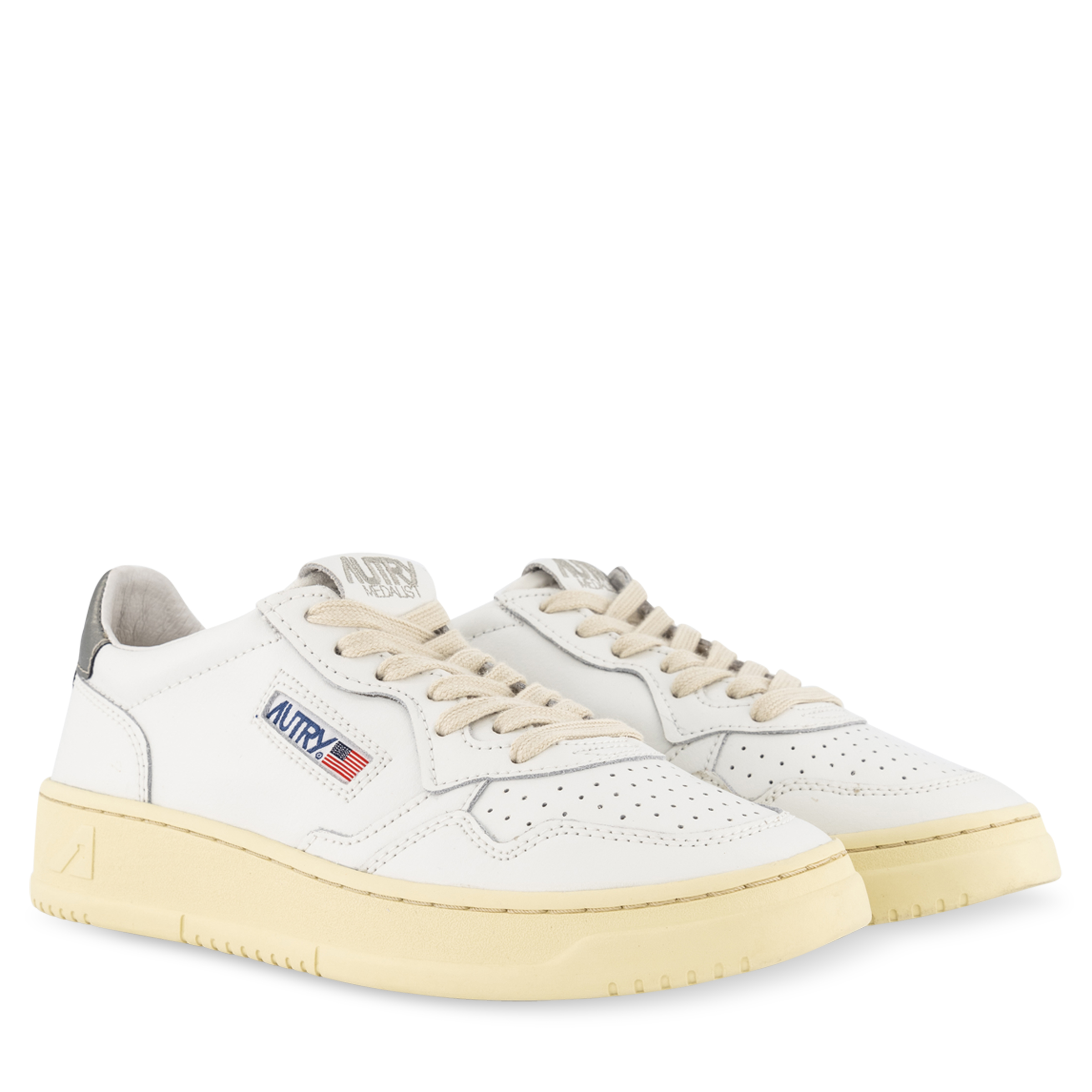 Autry Medalist Womens White/Silver | Hype DC