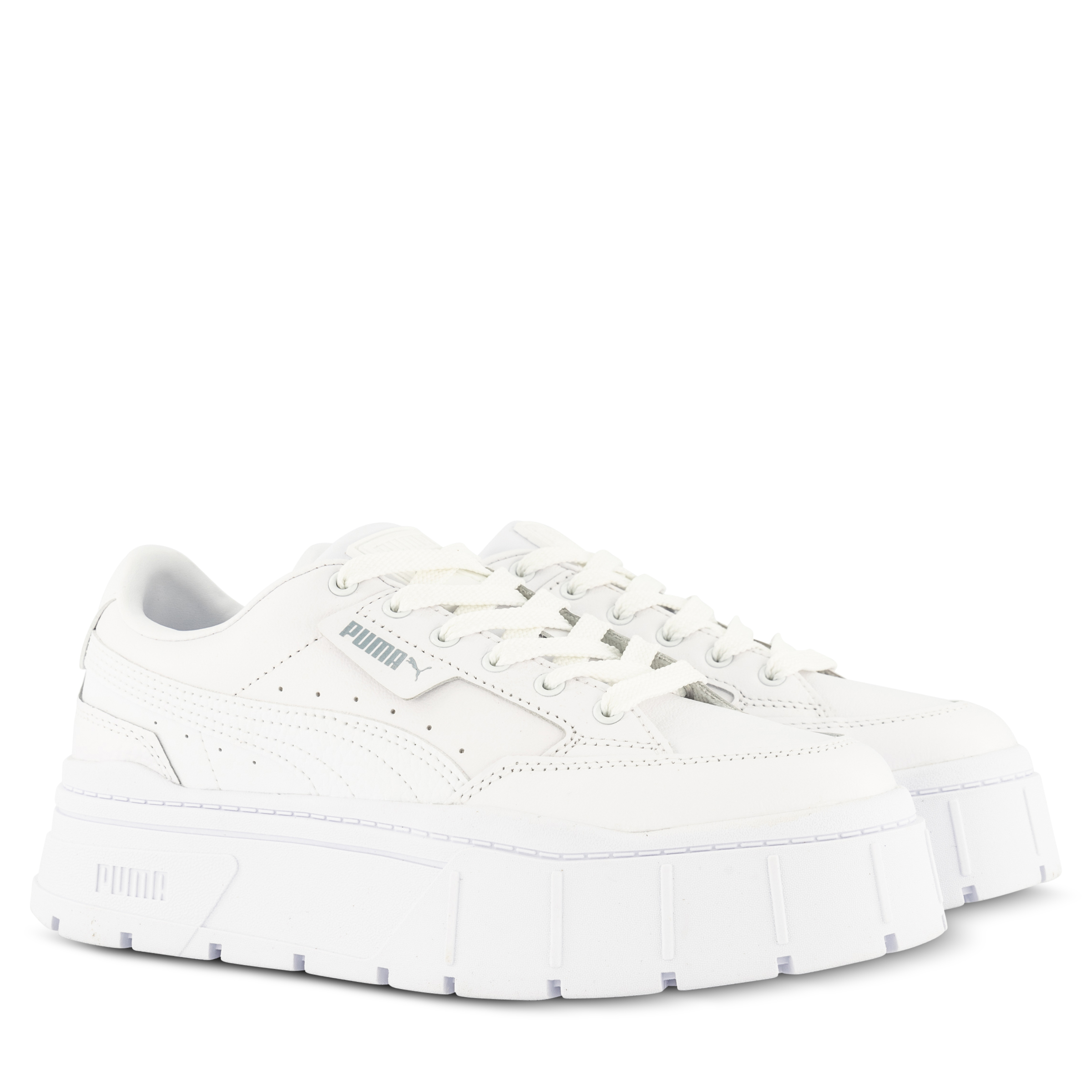 Puma Mayze Stack Leather Womens Puma White Hype Dc