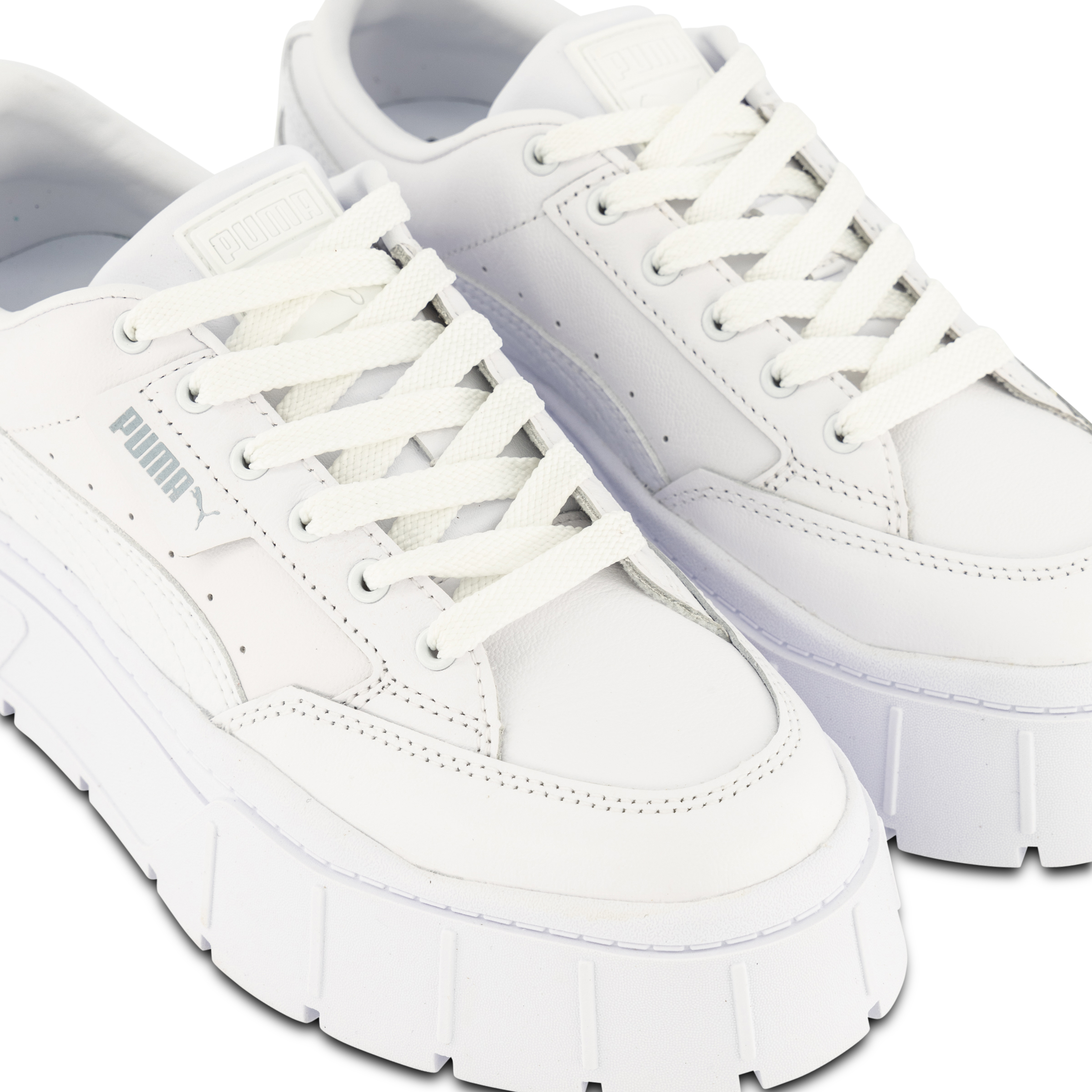 Puma Mayze Stack Leather Womens Puma White Hype Dc